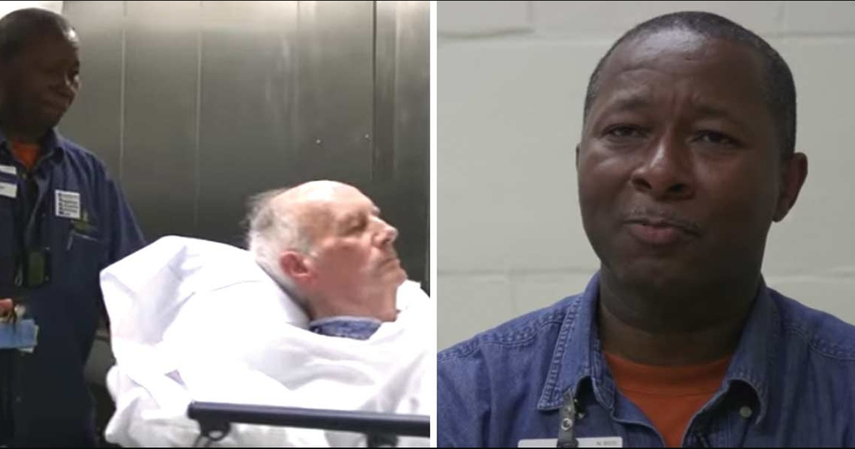 Portør kørte patient på en stue: Kamera fanger hvad portøren gør, som ...