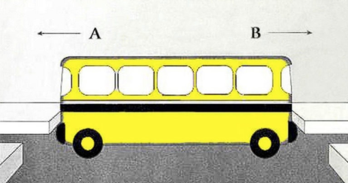 Which direction is the school bus going? A clever detail reveals the answer