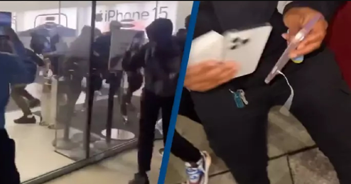 Tyve bryder ind i Apple butik og stjæler iPhones: Så går den chokerende ...